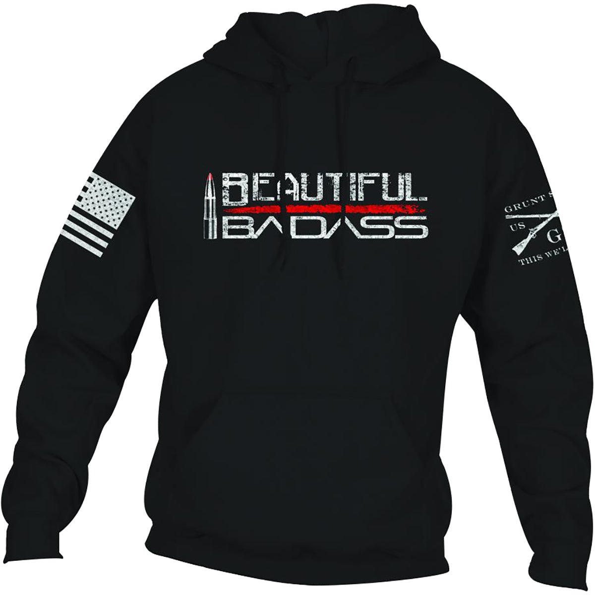 Grunt Style Women's Relaxed Fit Beautiful Badass 2.0 Pullover Hoodie ...