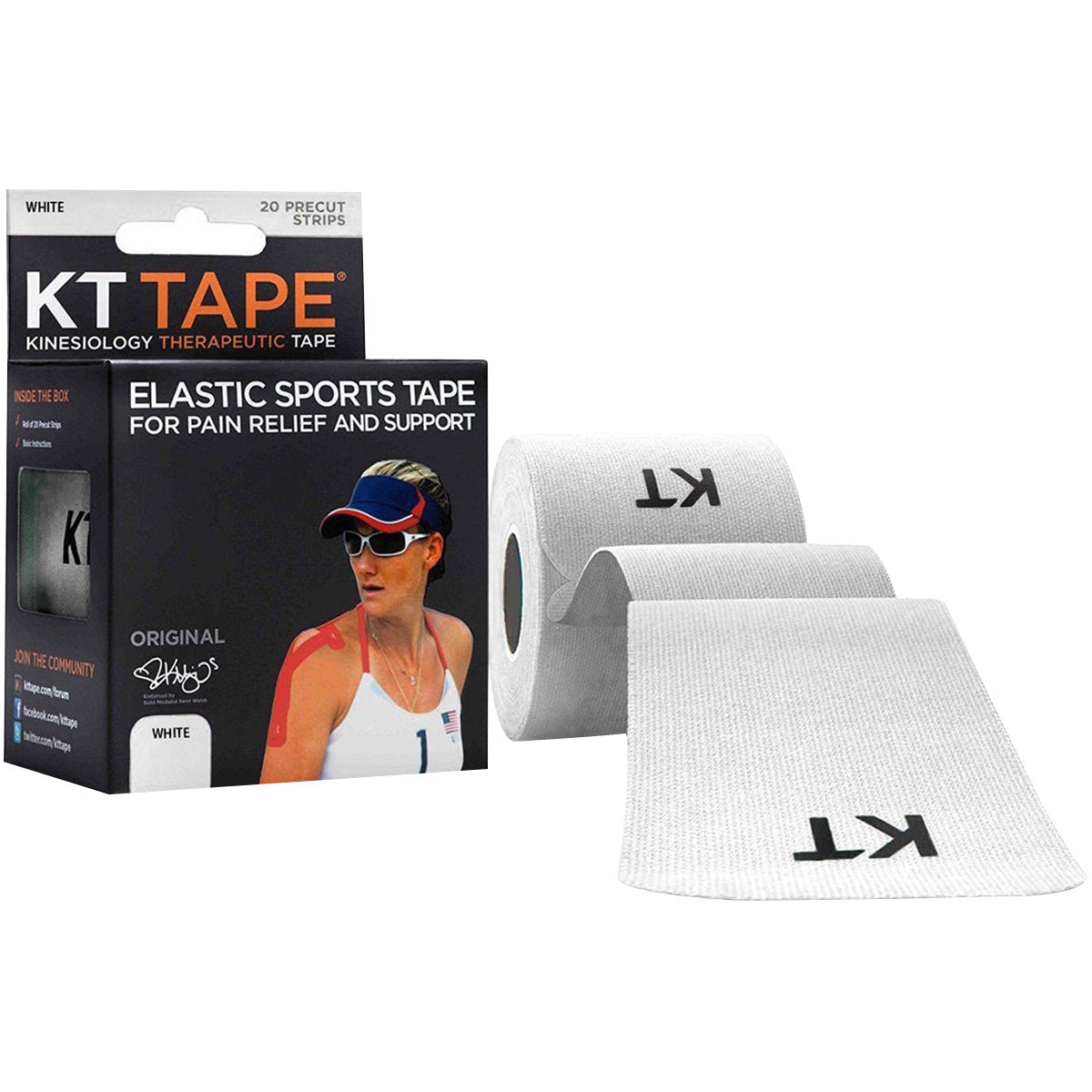 KT Tape Cotton 10" Precut Kinesiology Therapeutic Sports Roll, 20 Stri ...